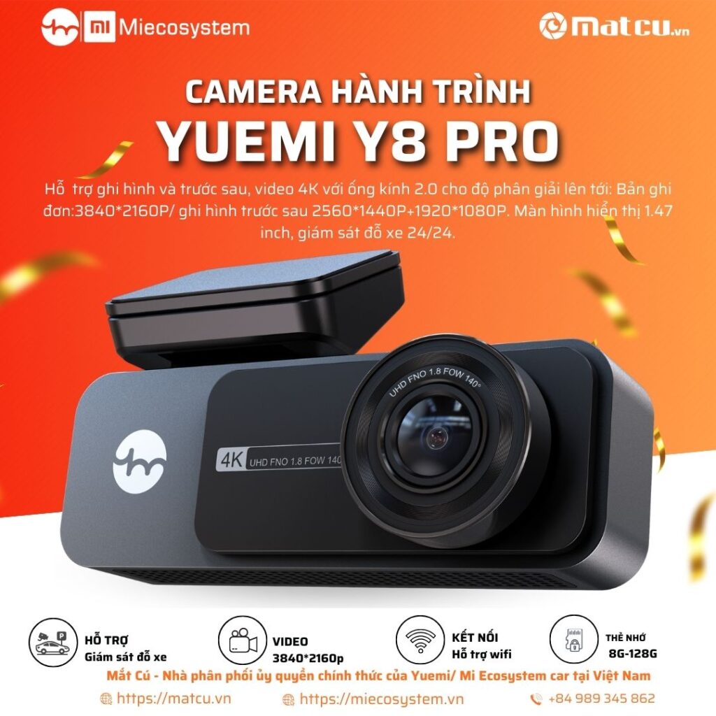 CAMERA HÀNH TRÌNH XIAOMI/YUEMI Y8 Pro - Yuemi - Phụ kiện xe hơi Xiaomi